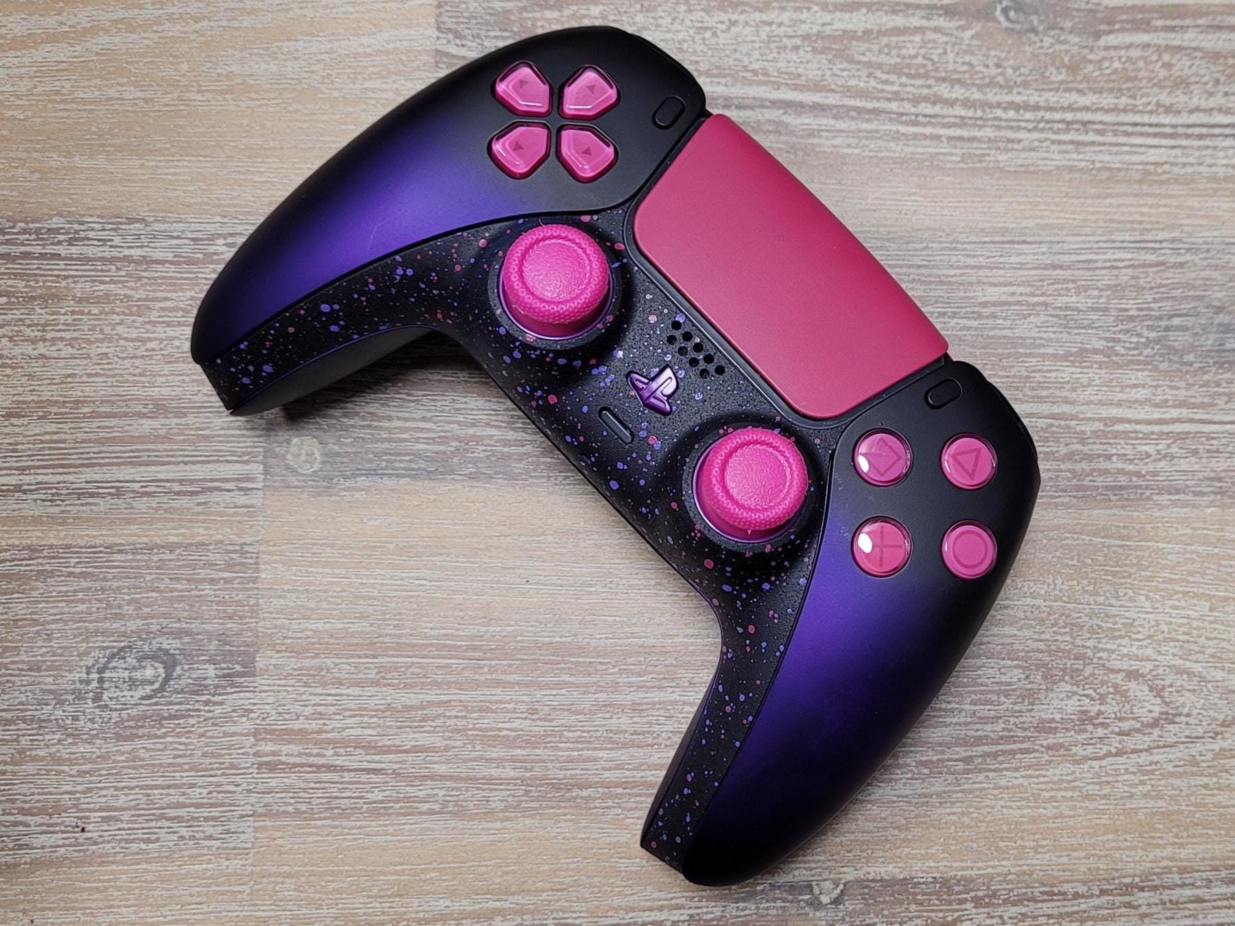 Playstation/ps5 Custom Controller Ombre Black & Purple Matte With Multi ...