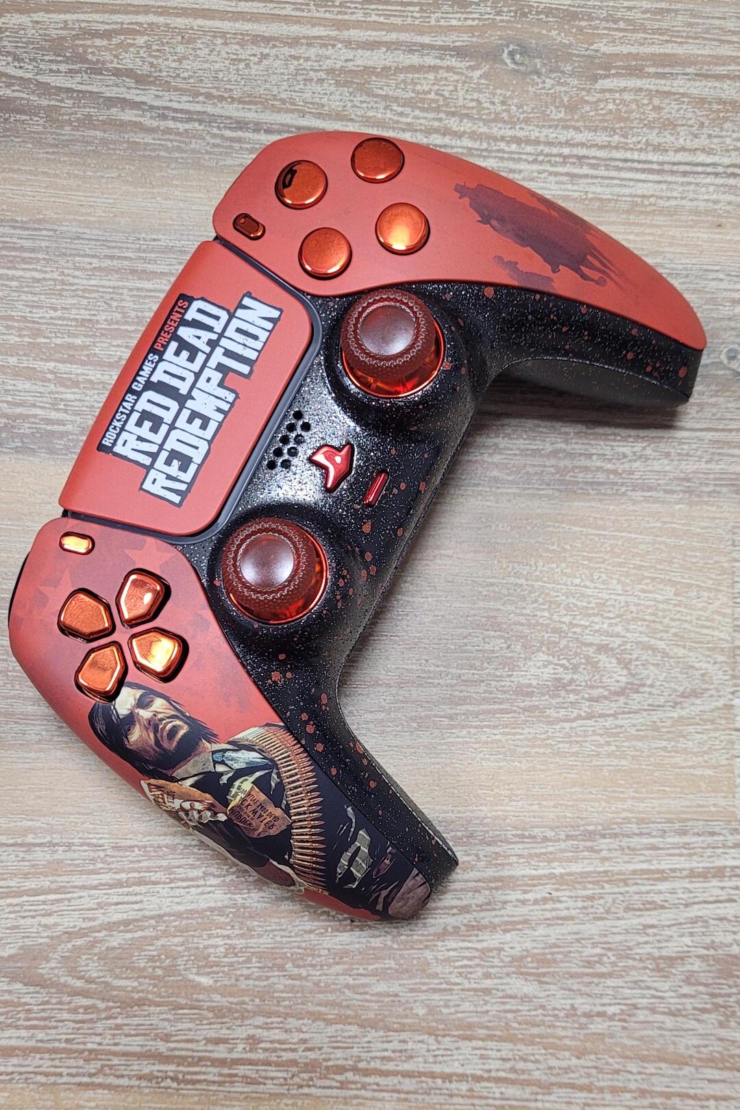 WOW Playstation/ps5 Custom Controller Red Dead Redemption W/red ...