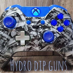 Xbox One Elite Wireless Controller Custom HYDRO DIP GUNS Face Plate & Side Rails No Motors ...