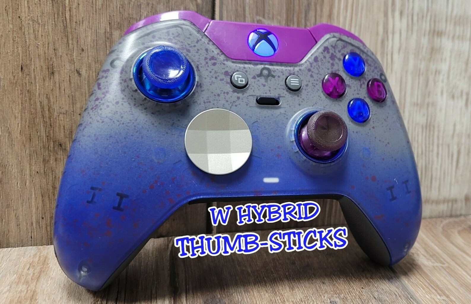 Xbox One Elite Wireless Controller Custom Ombre & Splatter Blue Led W ...