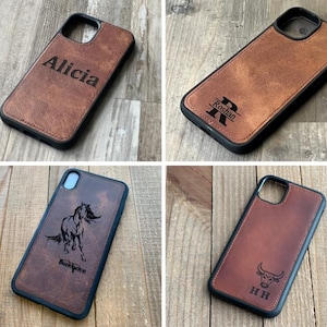 Personalized Leather iPhone Case, Custom iPhone Leather Back Case for ...