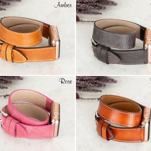 Personalized Leather Dual Tour Watch Band, Double Wrap Strap ...