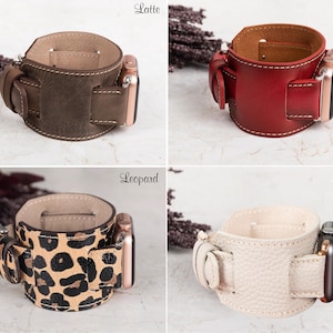 Handmade Custom Leather Cuff Watch Band, Personalized Engraved Strap ...