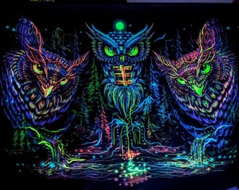 Blacklight art | Etsy