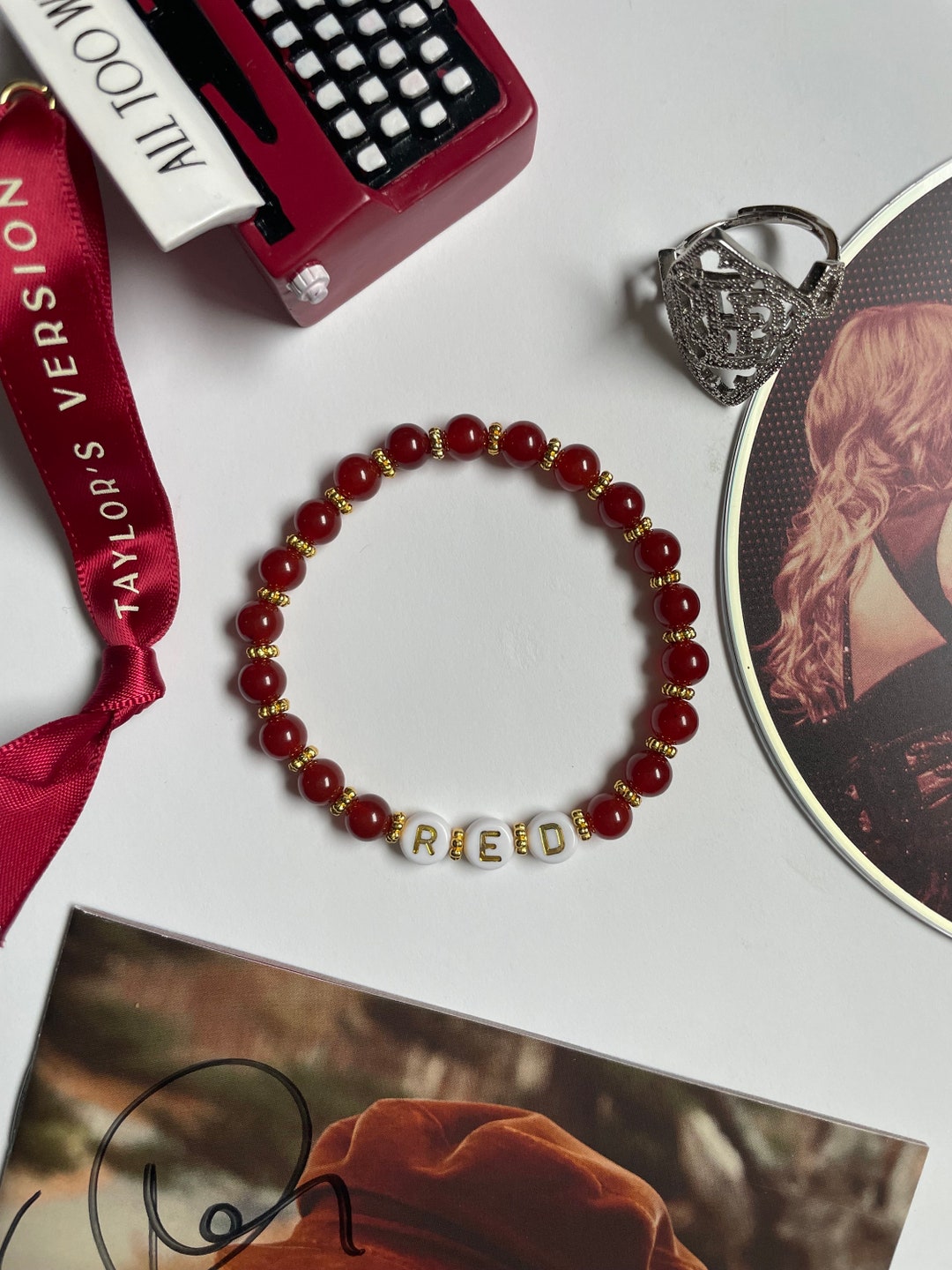Red Friendship Bracelet Taylor Swift Inspired Genuine Natural Carnelian ...