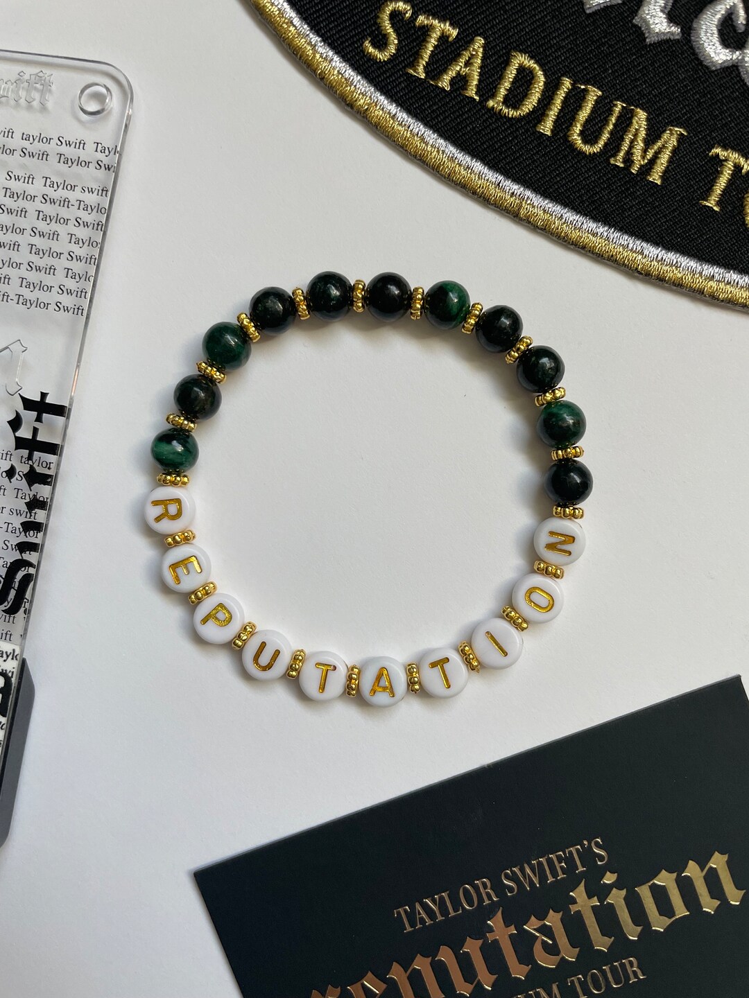 Reputation Friendship Bracelet Genuine Natural Black Green Fuchsite ...