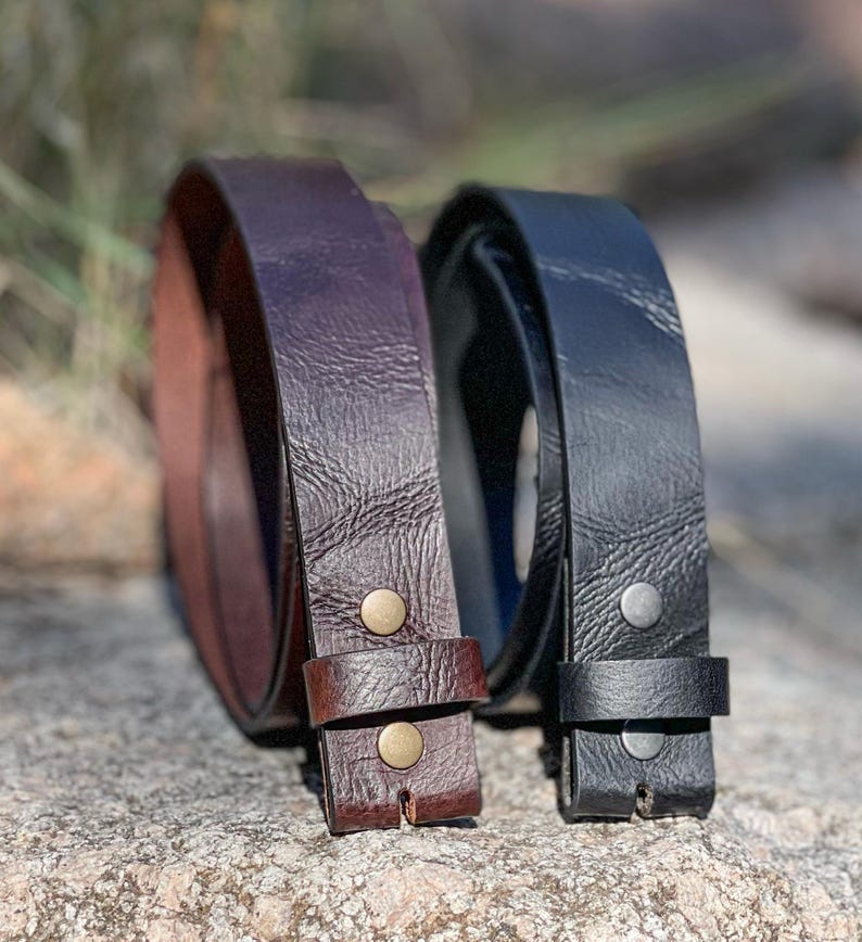 1.5" Buffalo Leather Belt Strap: Full Grain Replacement, Handmade in ...