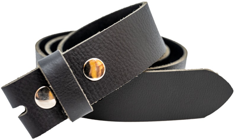 FULL GRAIN Buffalo Leather Milled 1.5 Wide Belt Strap Black Made in USA ...