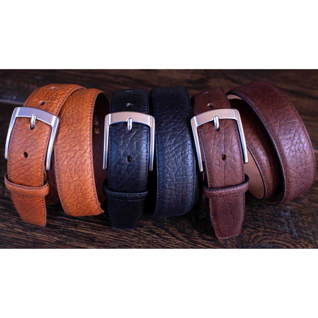 Mens Dress Belts, Buffalo Leather Belts 3 Colors USA Made - Etsy