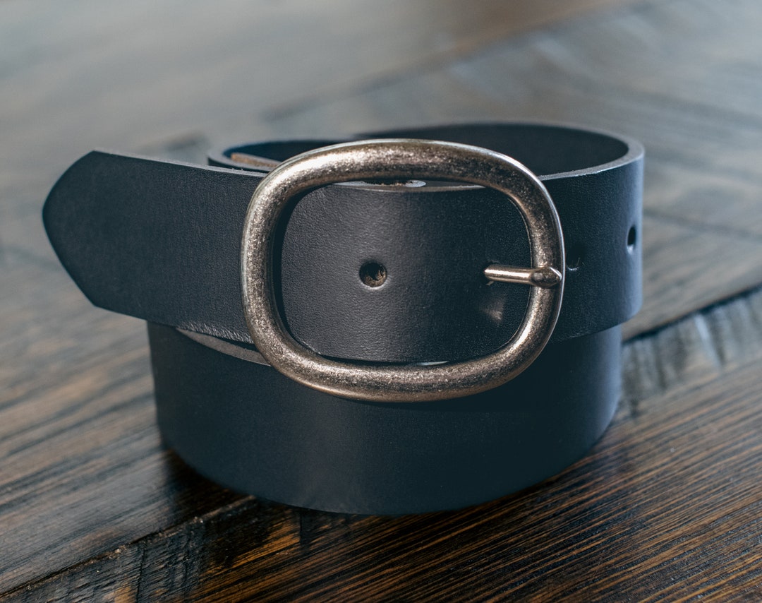 Handmade Buffalo Leather Belt 1.5”, Full Grain, Removable Buckle, USA ...
