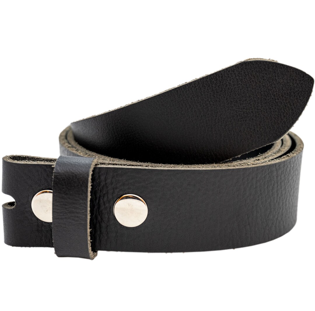 FULL GRAIN Buffalo Leather Milled 1.5 Wide Belt Strap Black Made in USA ...