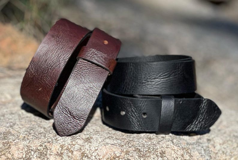 1.5" Buffalo Leather Belt Strap: Full Grain Replacement, Handmade in ...