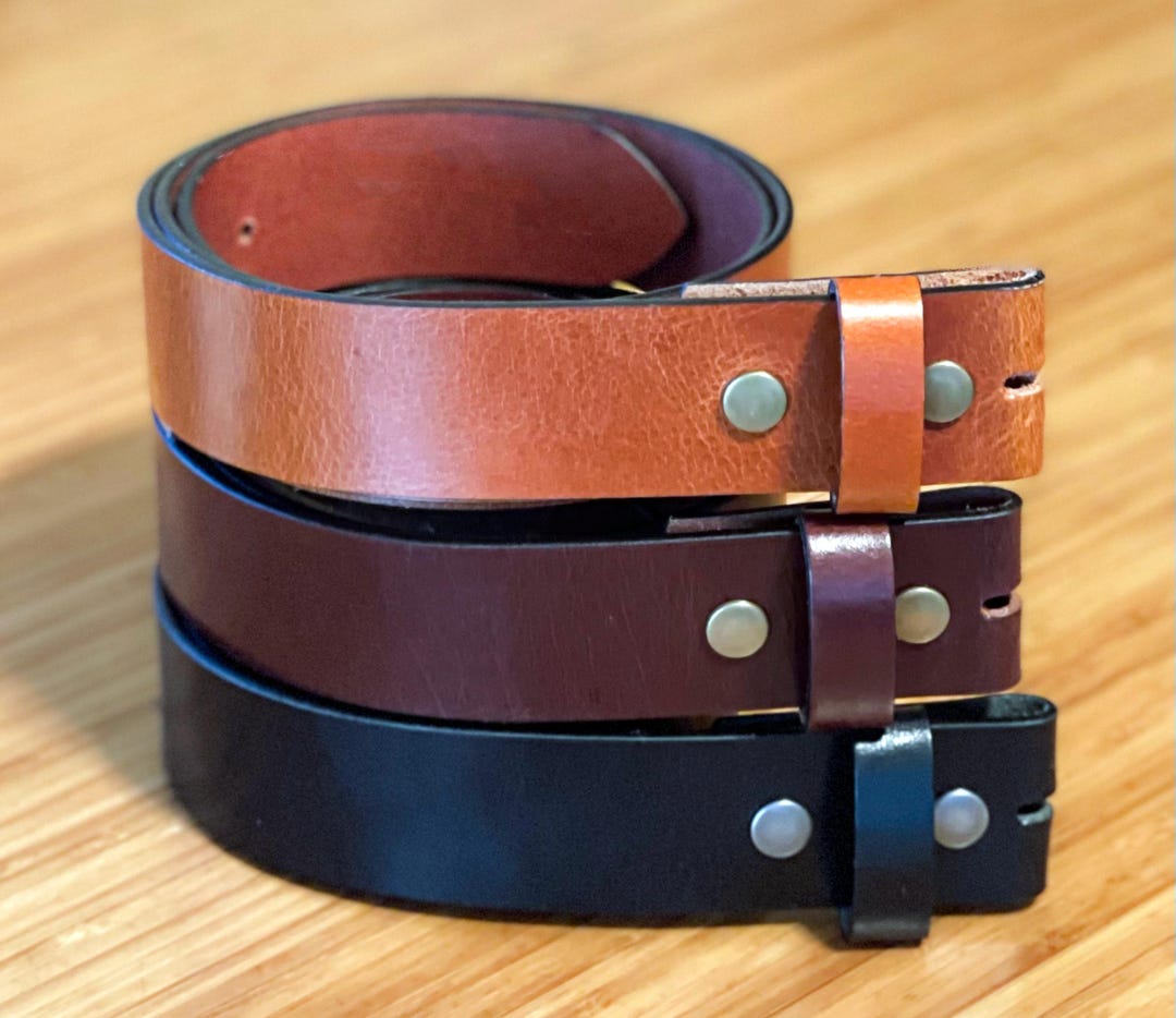 Replacement Leather Belt Strap 1.5 Wide 100% Buffalo Leather Full Grain ...