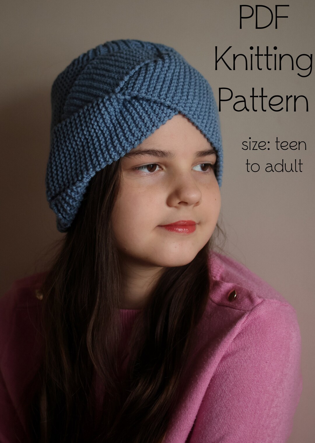 PDF Knitting Pattern, Braid Hat Knit Pattern, Braid Beanie Knitting ...