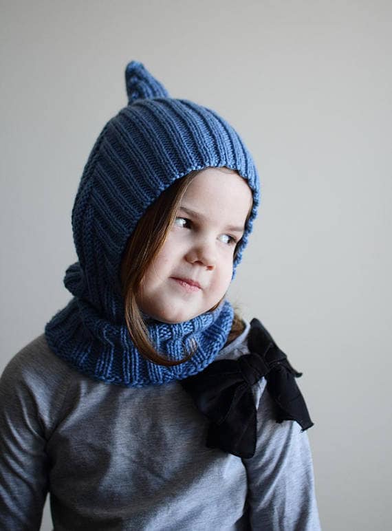 DOWNLOADABLE PDF PATTERN Balaclava Pixie Elf Hat Hooded Scarf Knitting ...