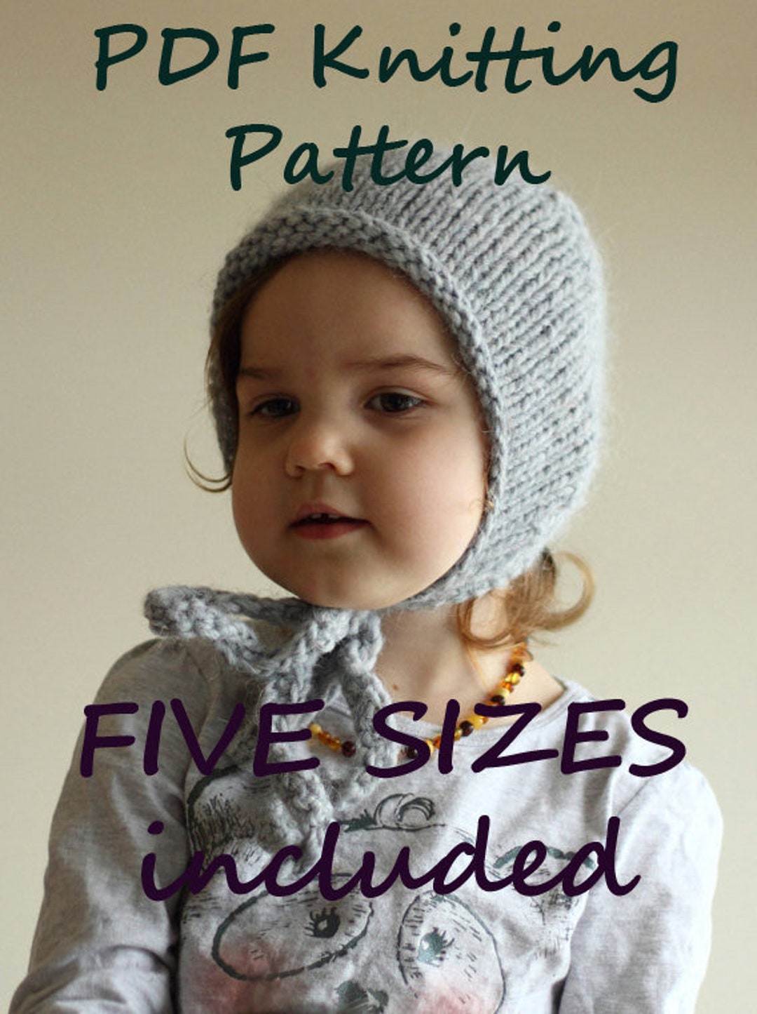 DOWNLOADABLE PDF PATTERN Easy Thick and Warm Basic French Bonnet ...