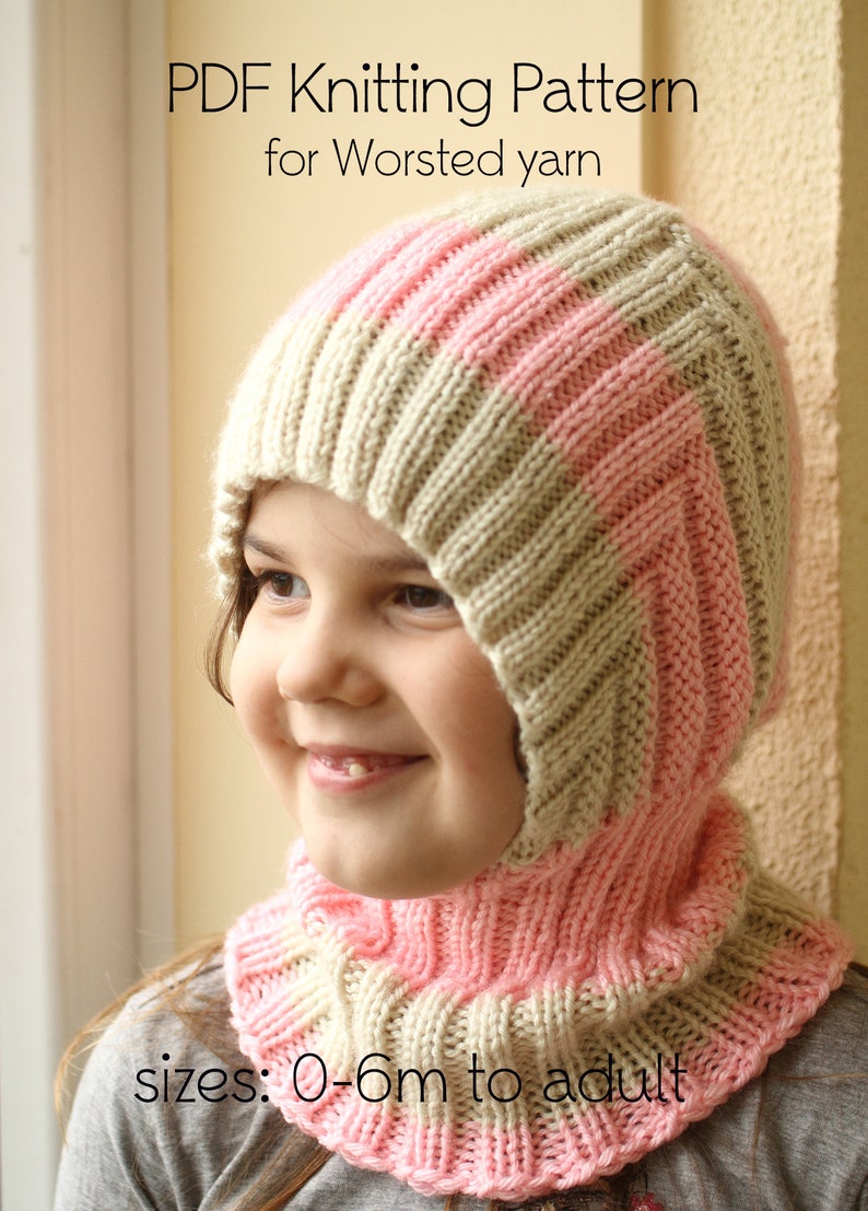 DOWNLOADABLE PDF PATTERN Balaclava Pattern, Balaclava Hat, Knit ...