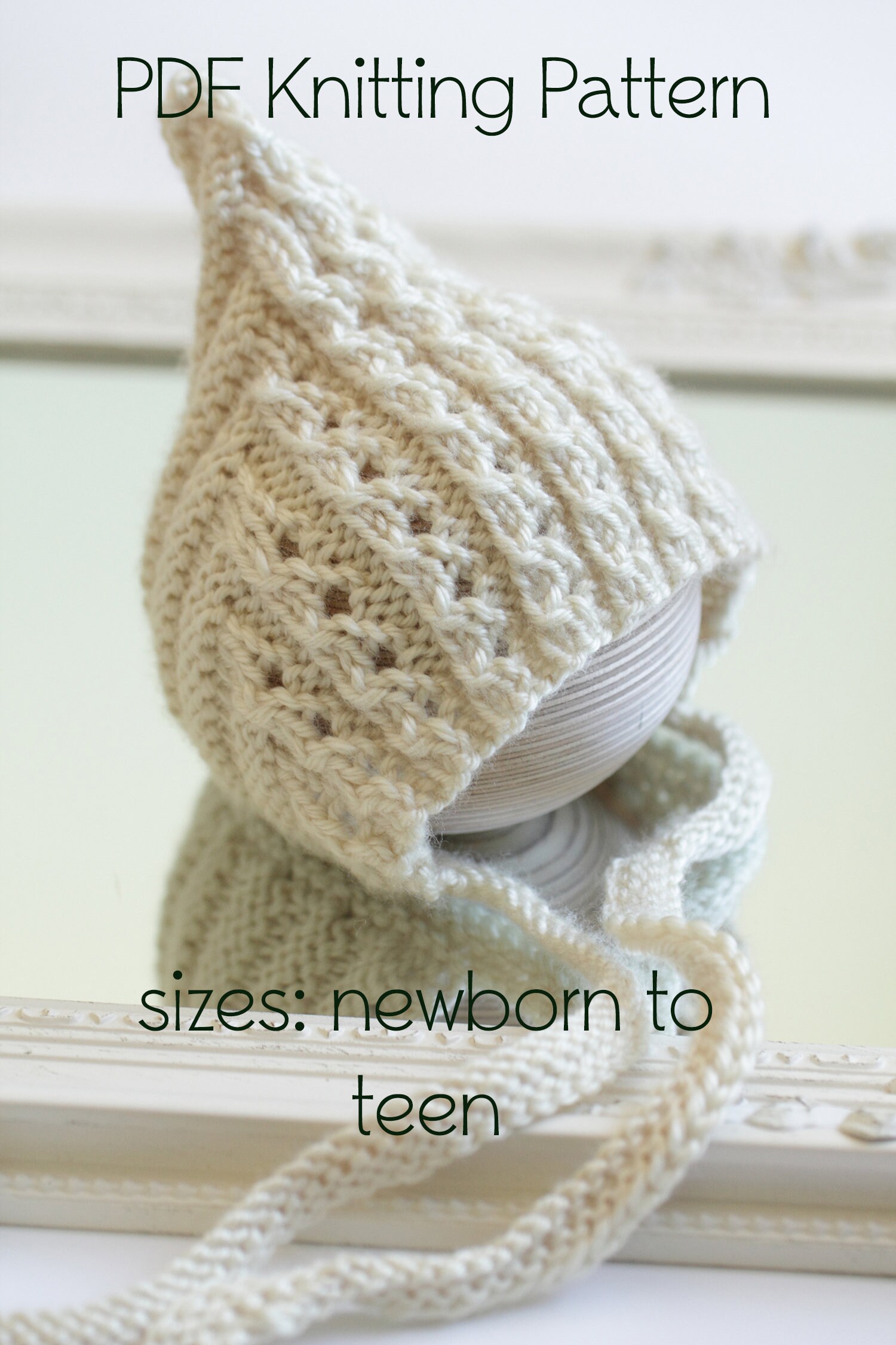 DOWNLOADABLE PDF PATTERN Elf Pixie Textured bonnet easy | Etsy