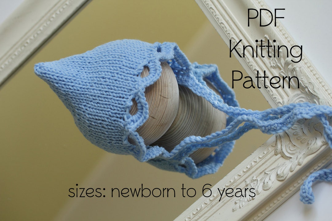 PDF KNITTING PATTERN, Baby Bonnet Pattern, Pixie Bonnet Pattern, Knit ...