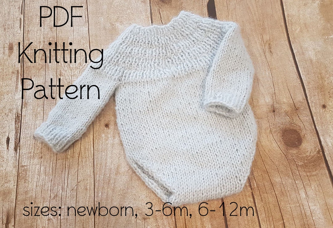 DOWNLOADABLE Pdf PATTERN, Knitting Pattern, Knit Romper Pattern, Baby ...