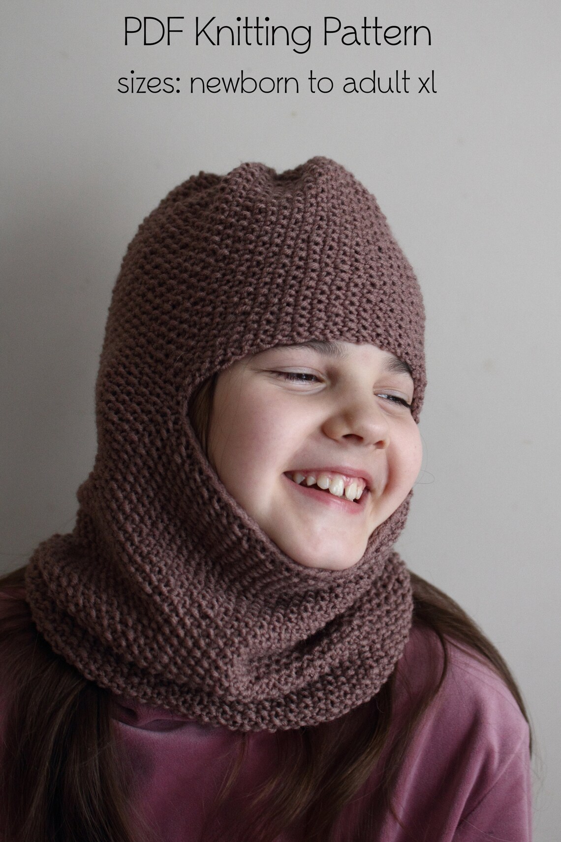 DOWNLOADABLE PDF PATTERN Balaclava Easy Textured Hat Hooded - Etsy