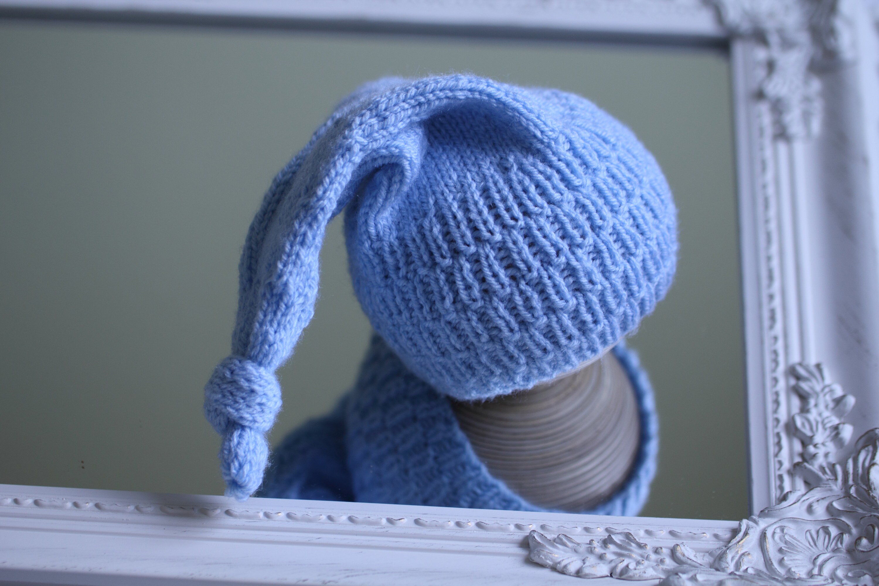 Pdf Knitting Pattern, Knit Sleep Cap Pattern, Knitted Bobble Hat ...