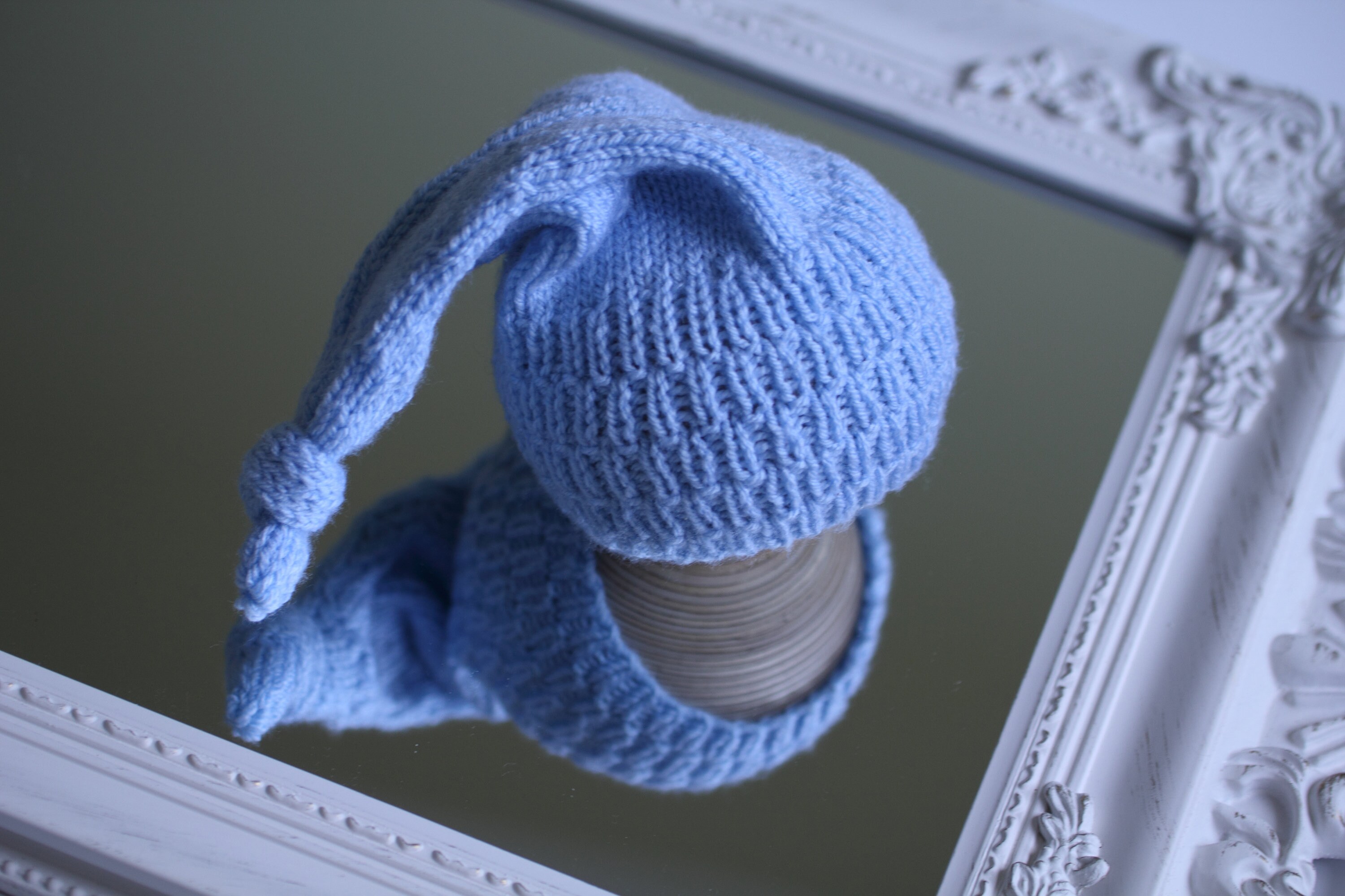 Pdf Knitting Pattern, Knit Sleep Cap Pattern, Knitted Bobble Hat ...