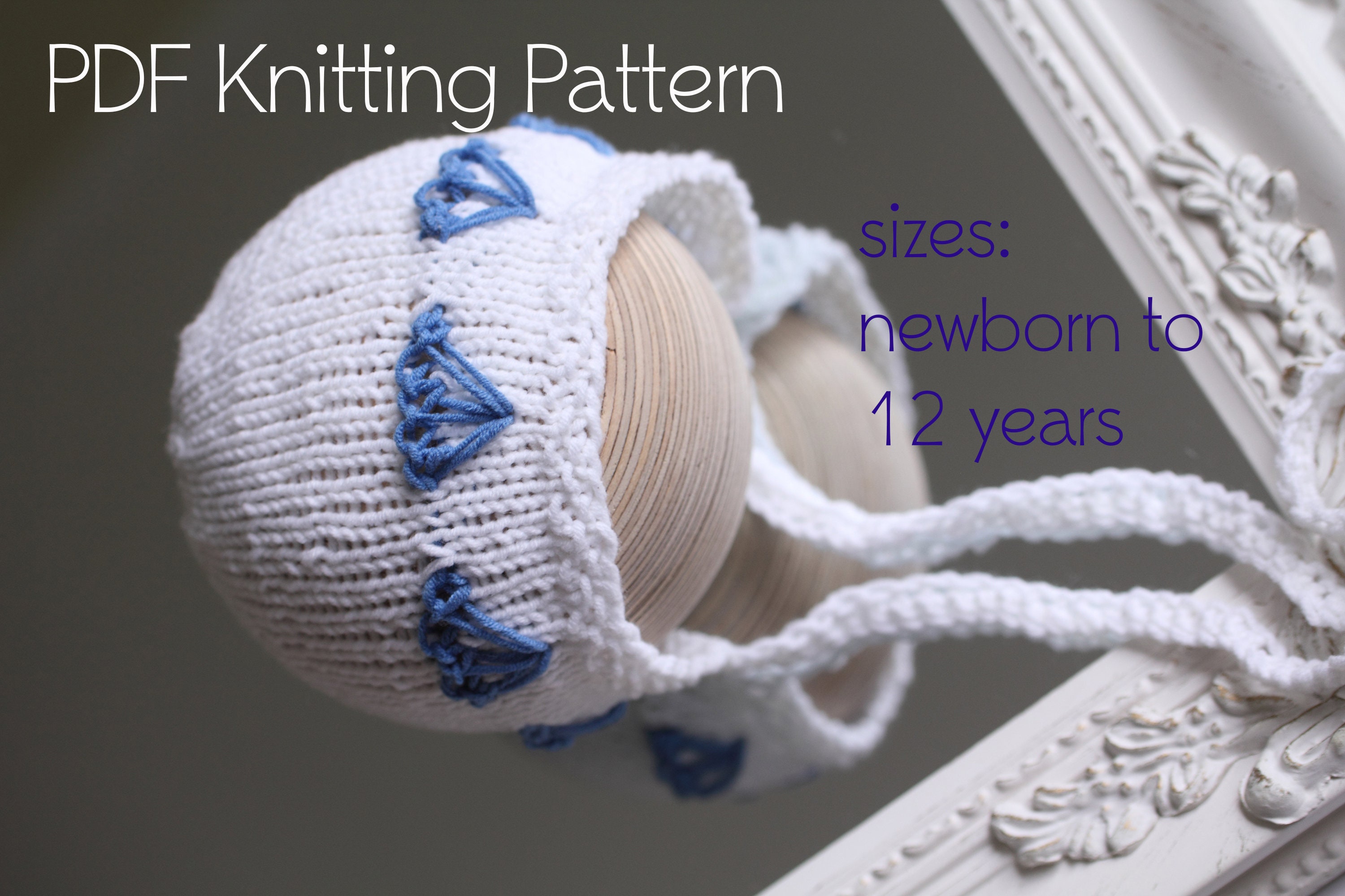 PDF KNITTING PATTERN Bonnet for Kids Bonnet for Baby Girls - Etsy