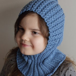 DOWNLOADABLE PDF PATTERN Balaclava Pixie Elf Hat Hooded Scarf Knitting Pattern for Dk Newborn to ...