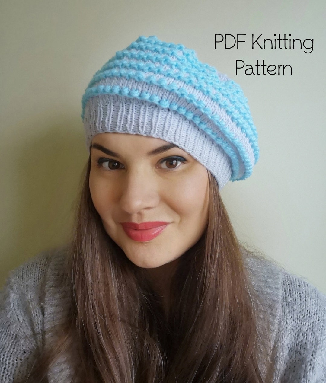 PDF Knitting Pattern, Beret Knitting Pattern, Newborn to Adult Size ...