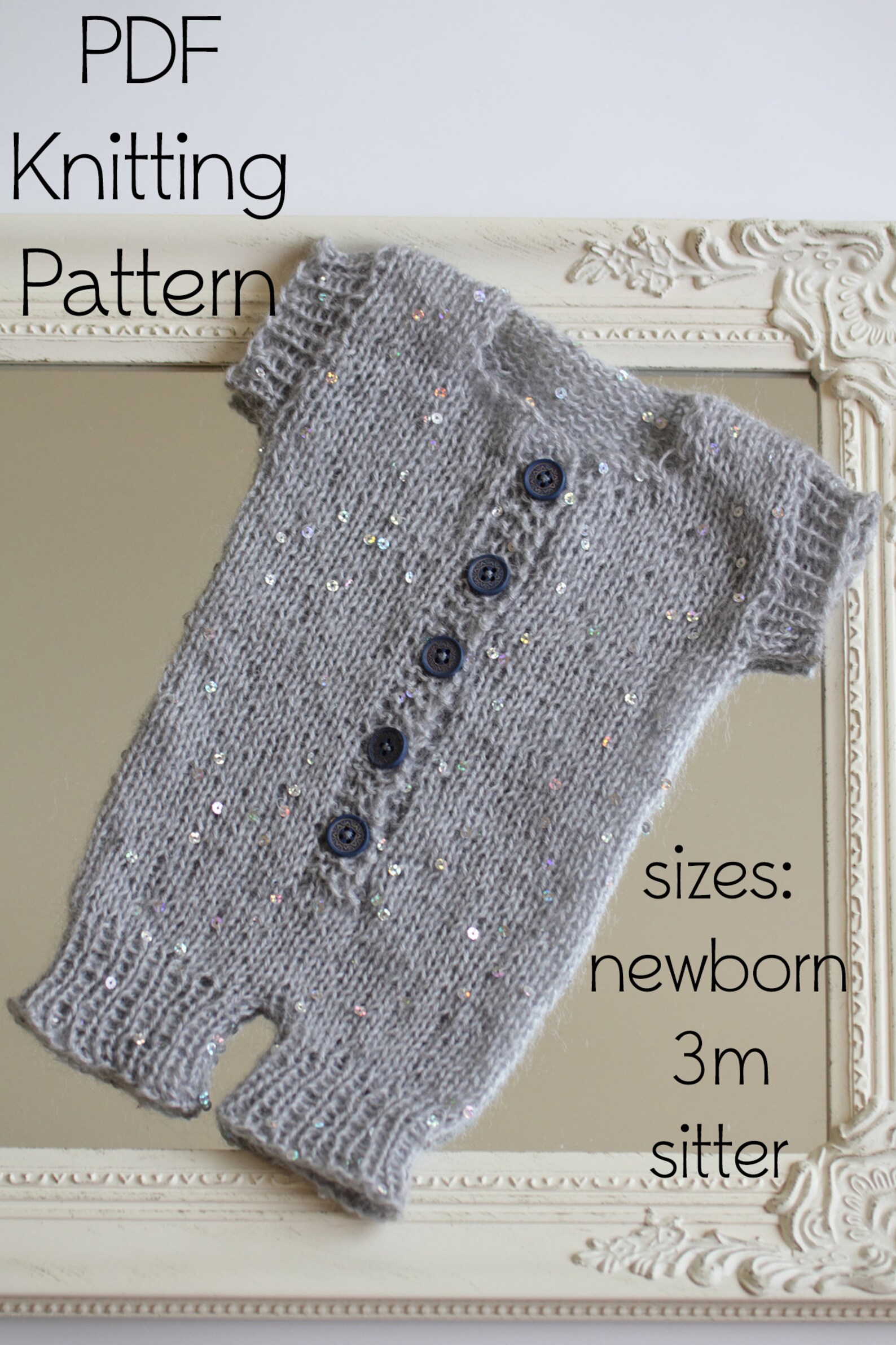 DOWNLOADABLE PDF PATTERN Knitting Pattern Romper Pattern | Etsy