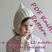 DOWNLOADABLE PDF PATTERN Elf Pixie Ribbed Bonnet With Wide Ties Easy ...