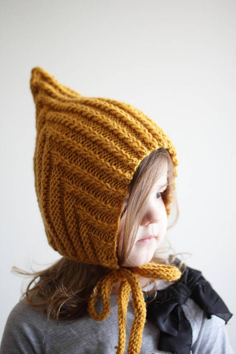 DOWNLOADABLE PDF PATTERN Elf Pixie Cabled Bonnet, Easy Knitting Pattern ...