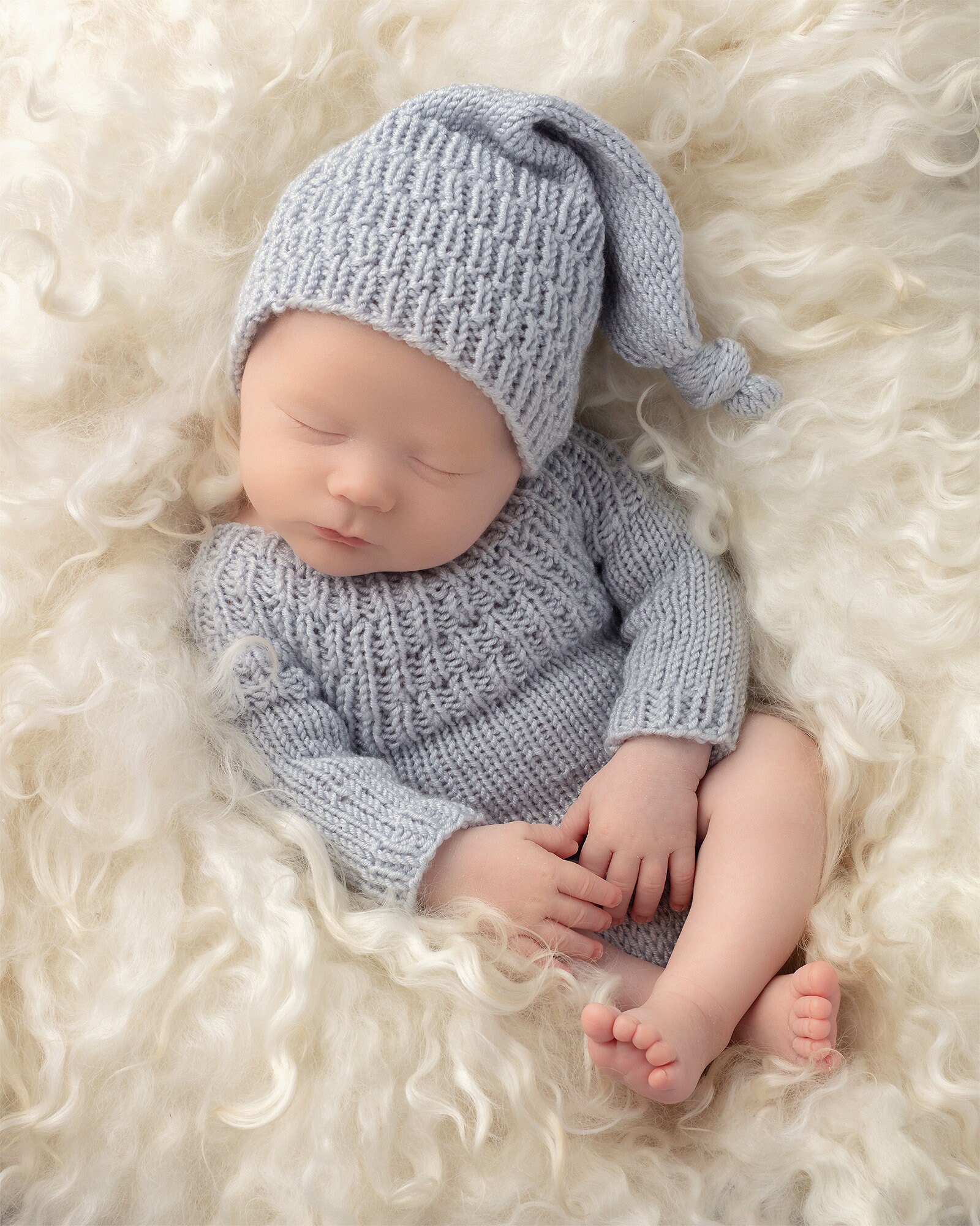 Pdf Knitting Pattern, Knit Sleep Cap Pattern, Knitted Bobble Hat ...