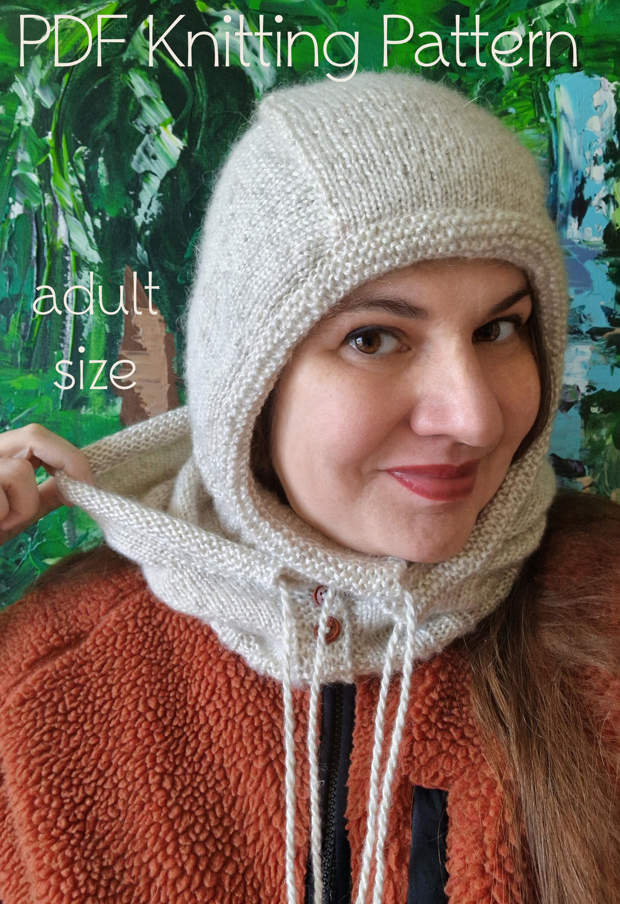Cove Hood Knitting Pattern PDF - Layered Hooded Balaclava Neck Warmer ...