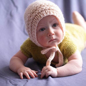 PDF Knitting Pattern, Baby Bonnet Knitting Pattern, Hat Knit Pattern ...