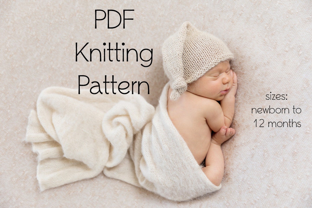 Pdf Knitting Pattern, Knit Sleep Cap Pattern, Knitted Sleep Hat ...