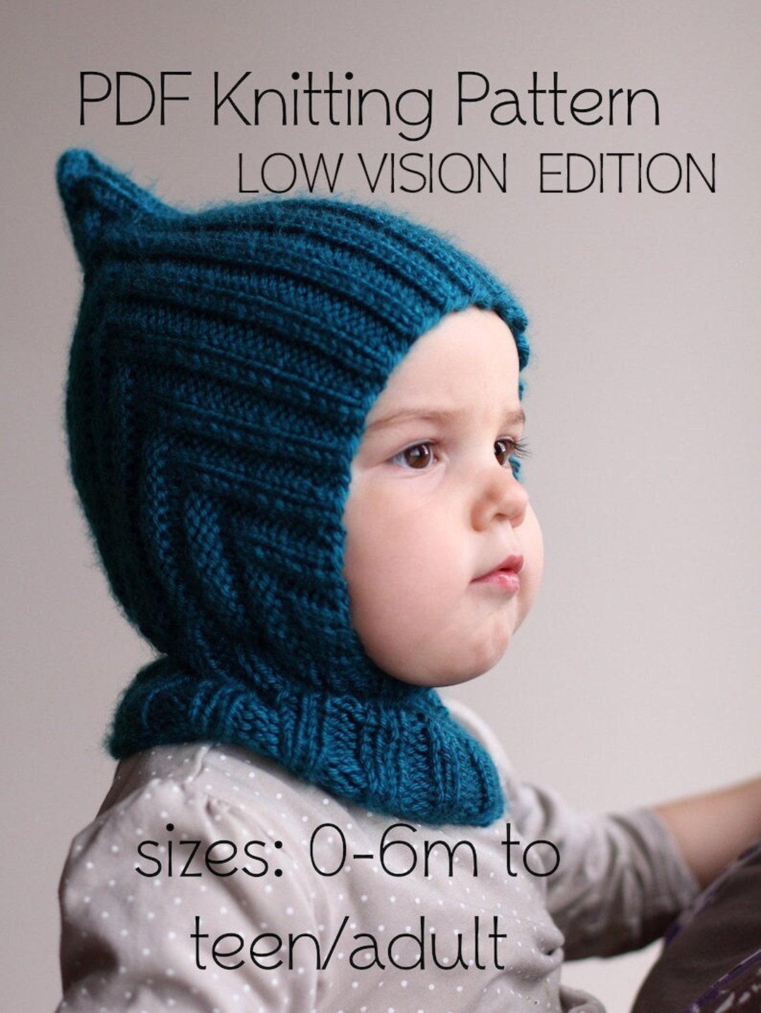 Low Vision Knitting Pattern, Accessible Knitting Pattern, DOWNLOADABLE ...
