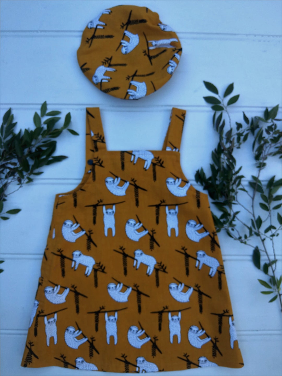 Handmade Sloth Summer Dress With Matching Hat Included, Free Shipping ...