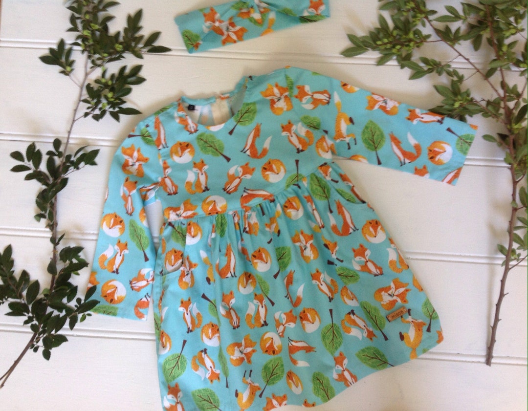 Handmade Red Fox Dress in Size 3 With Matching Headband (included ...