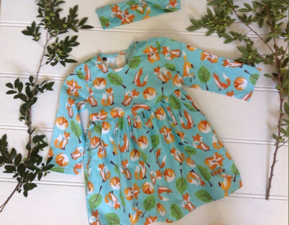 Handmade Red Fox Dress in Size 3 With Matching Headband | Etsy