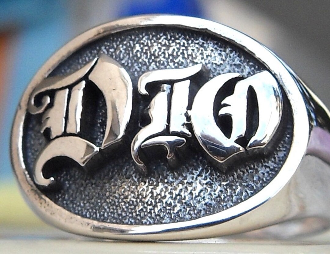 Solid Sterling Silver 925 Ronnie James Dio Rainbow Dio Band Handmade 3D ...