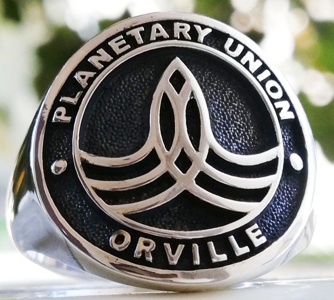 Solid Sterling Silver 925 the Orville Planetary Union Handmade 3D Ring ...