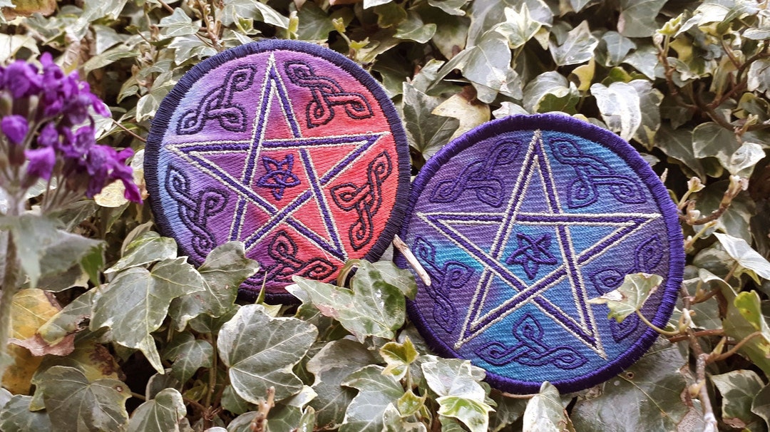 Mystical Pentacle Star - Embroidered Sew/iron-on Patch - Embroidered Patches - Pagan Druid Wicca ...
