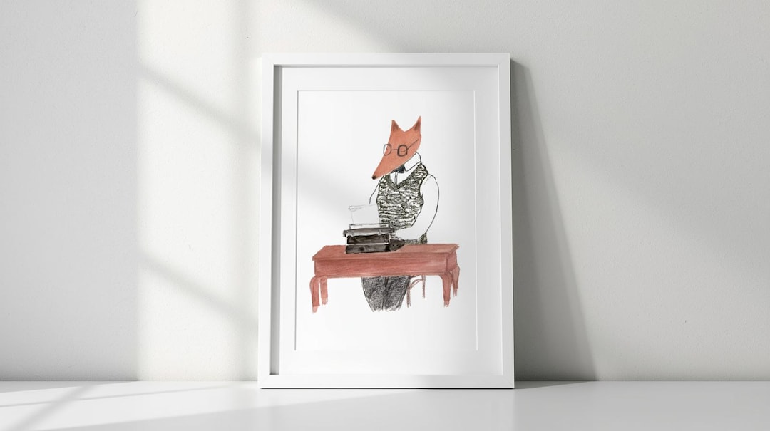 Quiet Characters - Fox Writing | Fine Art Print for Children's Spaces ...