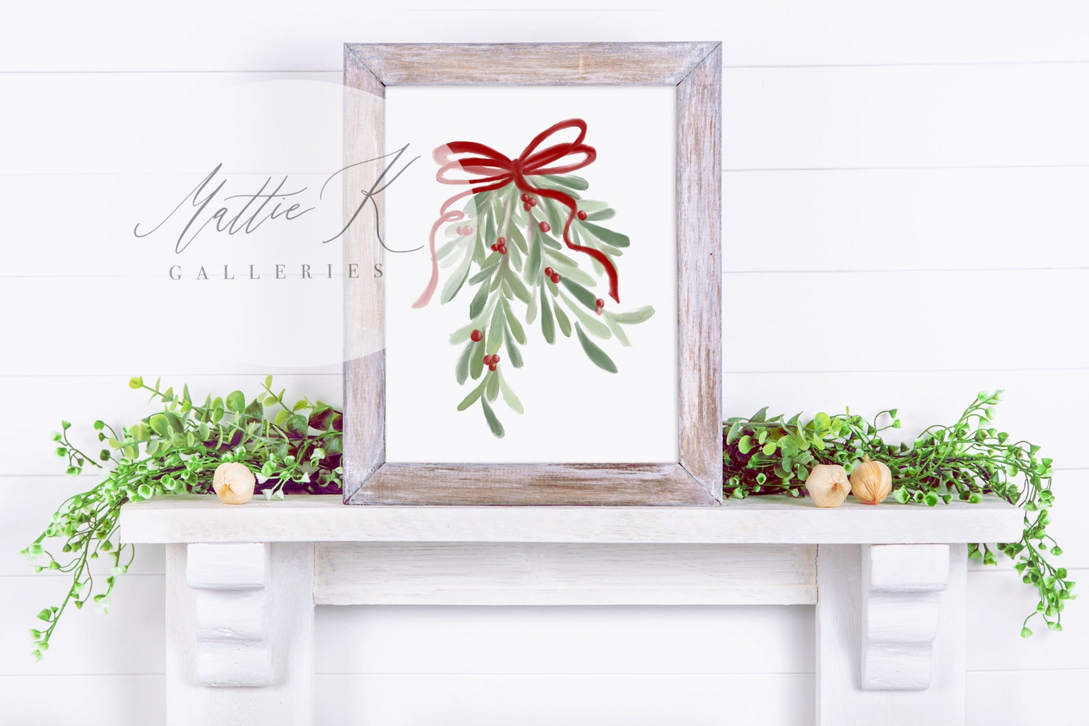 Mistletoe Printable Christmas Print Abstract Printable Wall Art Holiday ...
