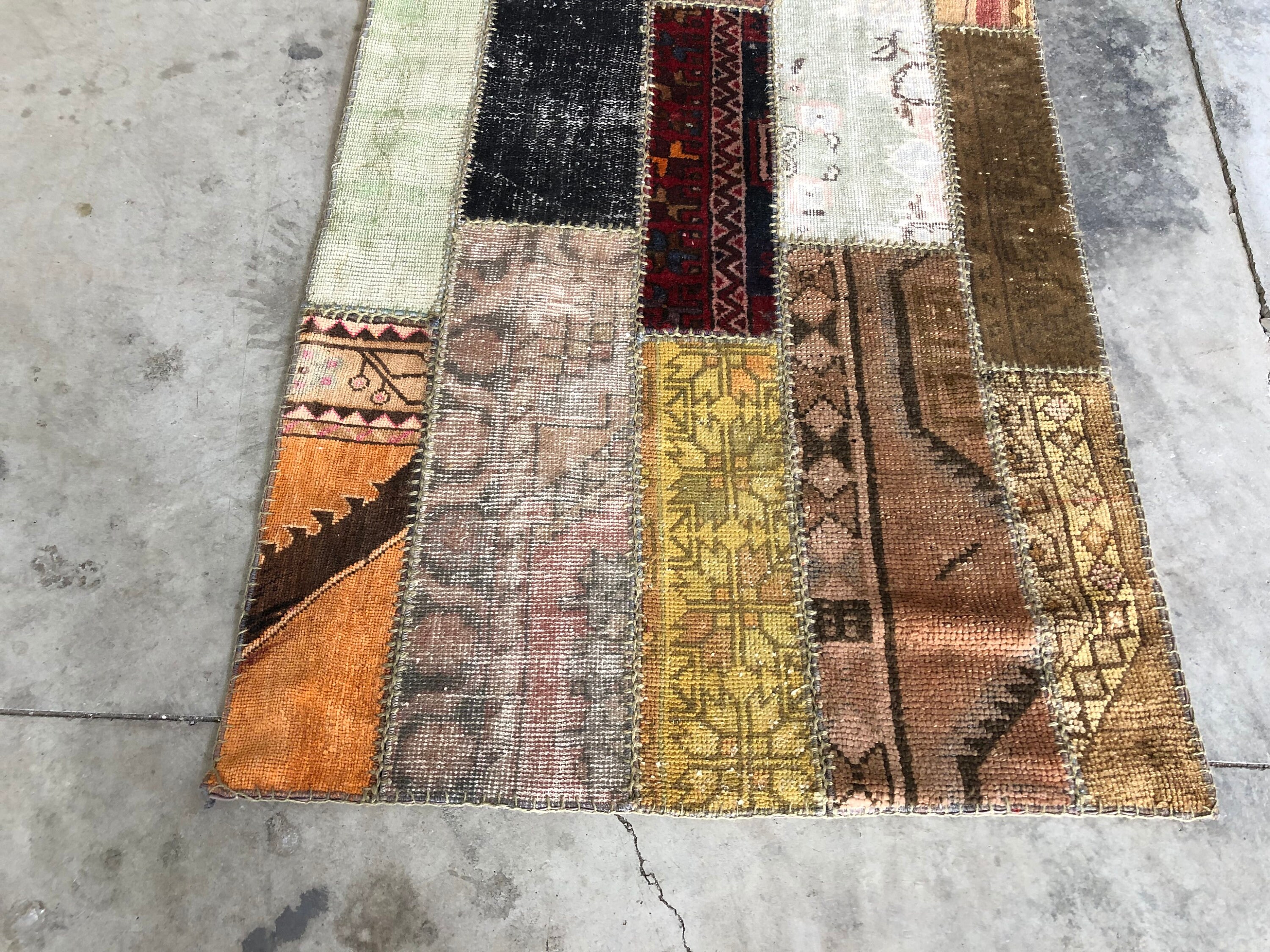 Colorful Patchwork Rug Patchwork Carpet 3.2 x 9.6 ft Oushak | Etsy