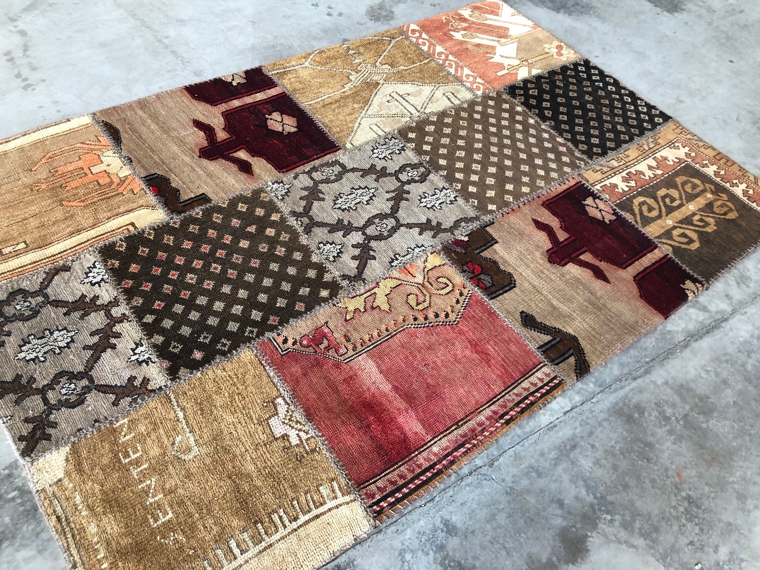 One of a Kind Patchwork Rug. 4.9 x 7.6 ft. Handmade oushak rug | Etsy