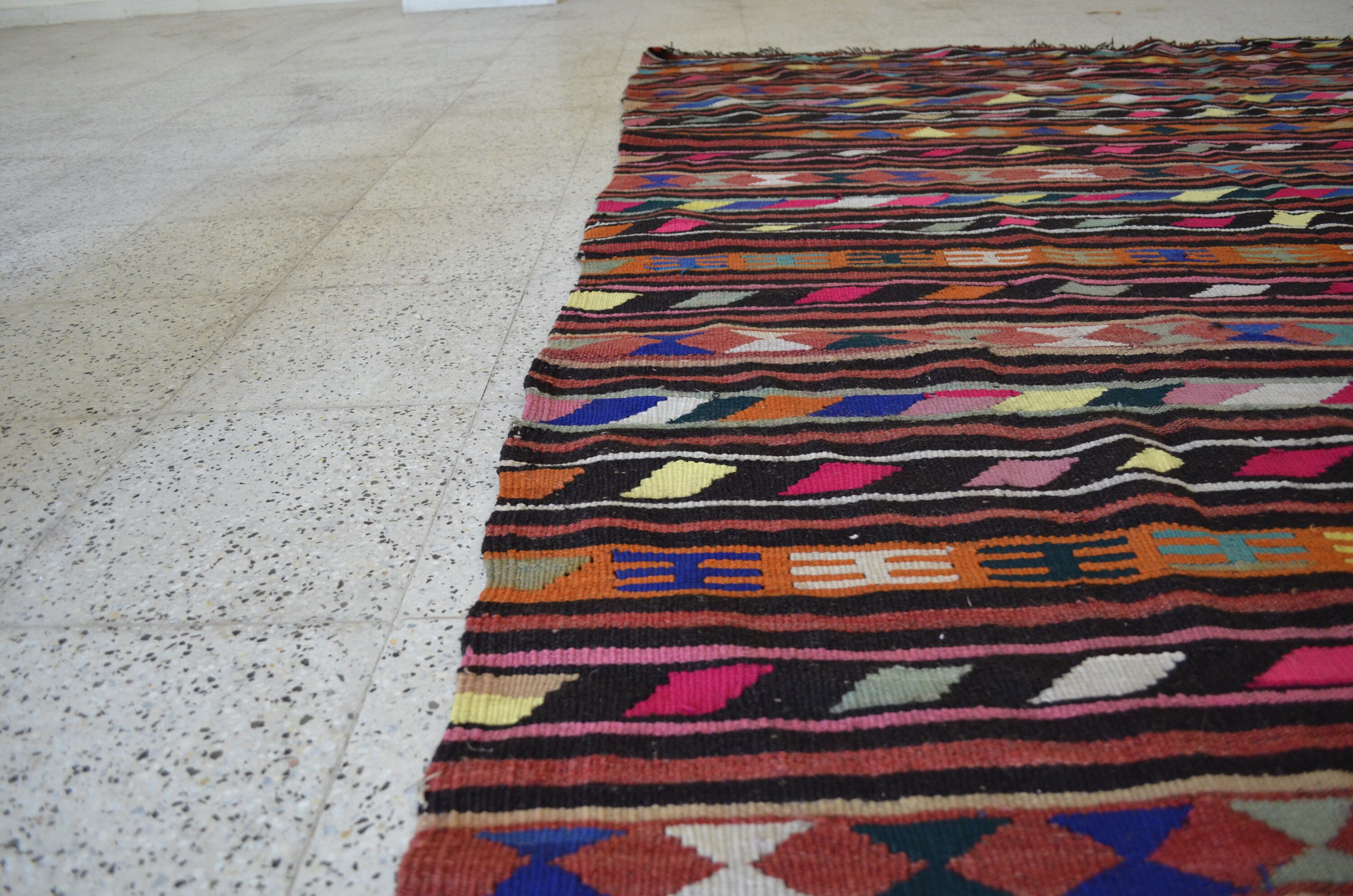 Boho Carpet Loomed Boho Carpet Runner Distressed Vintage Carpet Orange ...