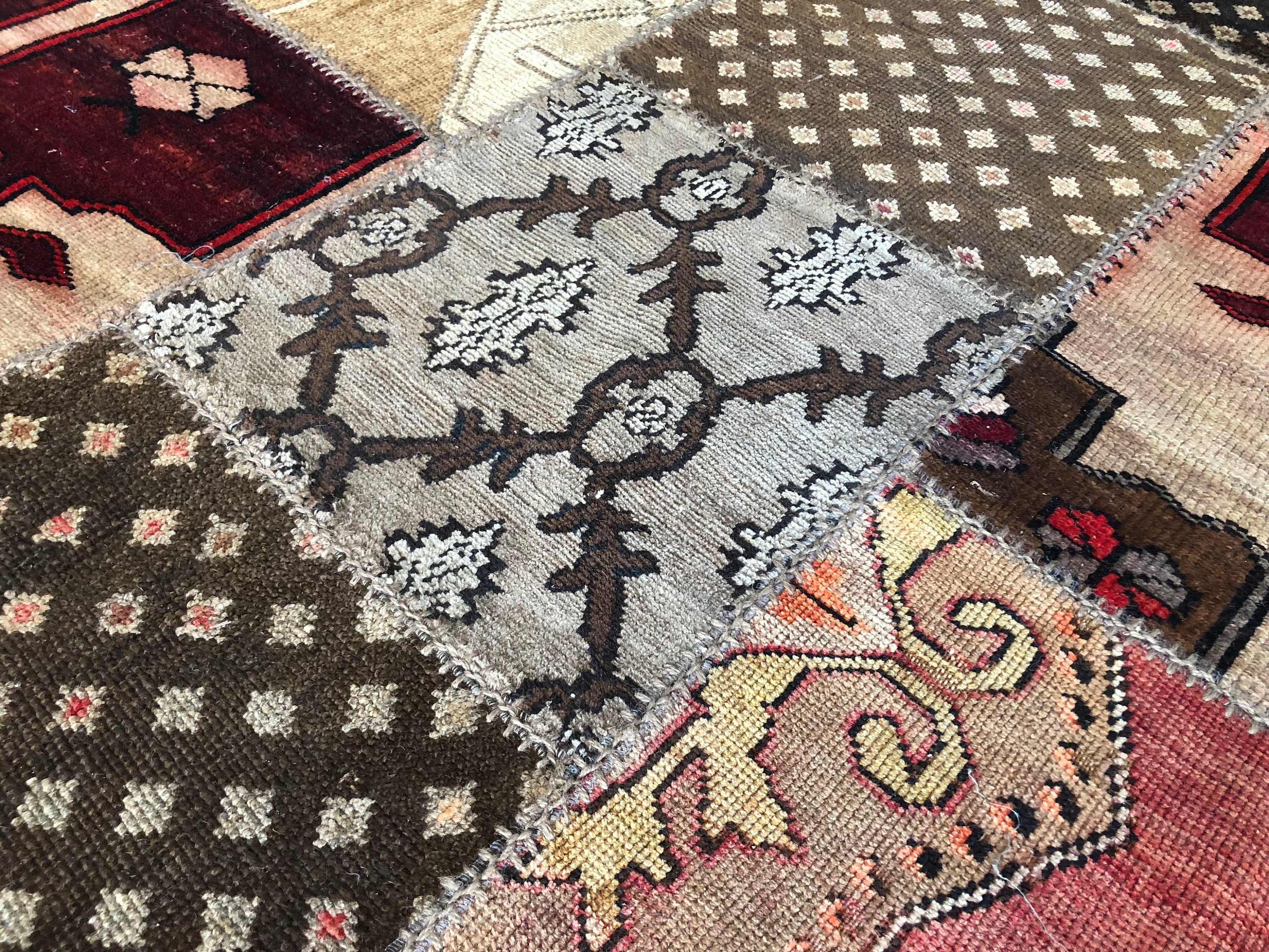 One of a Kind Patchwork Rug. 4.9 x 7.6 ft. Handmade oushak rug | Etsy